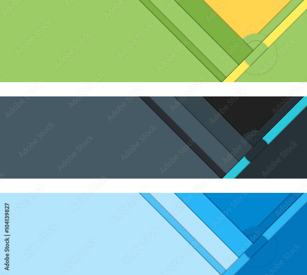 Material design banner elements. Template layout for UI or web banners ...