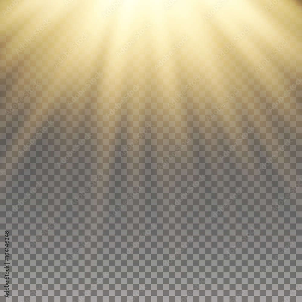 Yellow warm light effect. Stock Vector | Adobe Stock