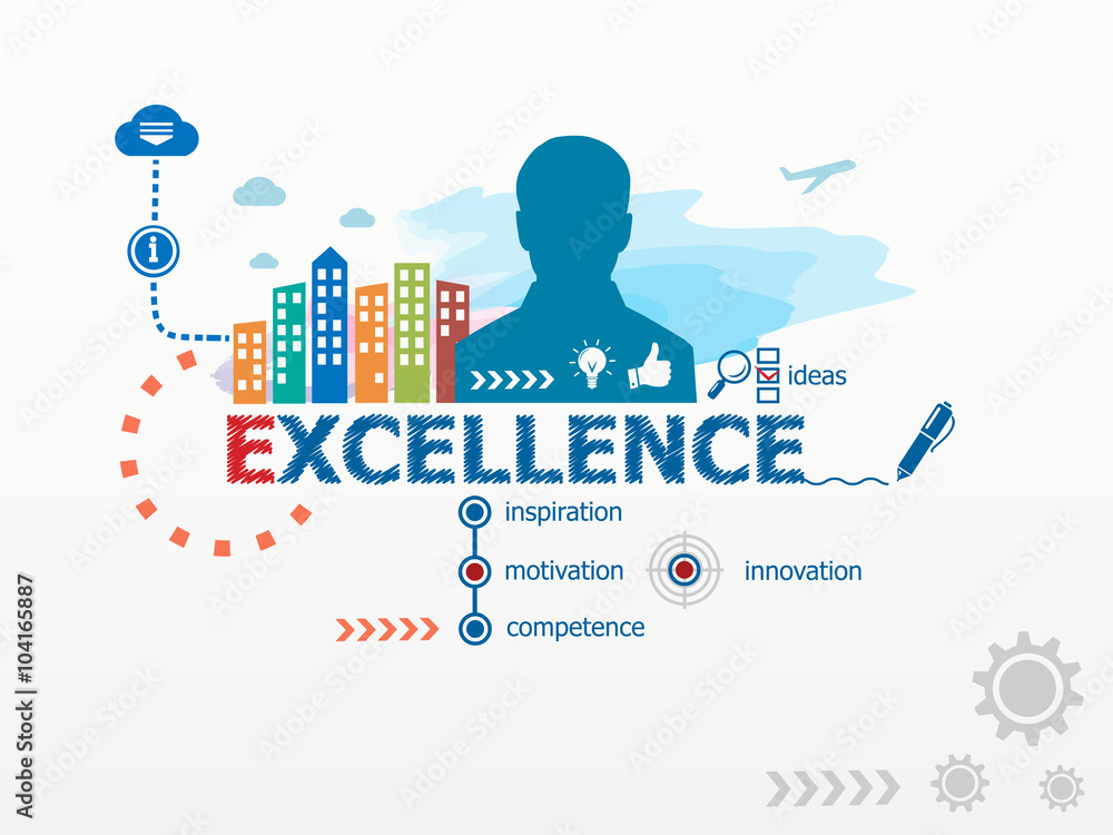 Excellence concept and business man. Stock Vector | Adobe Stock