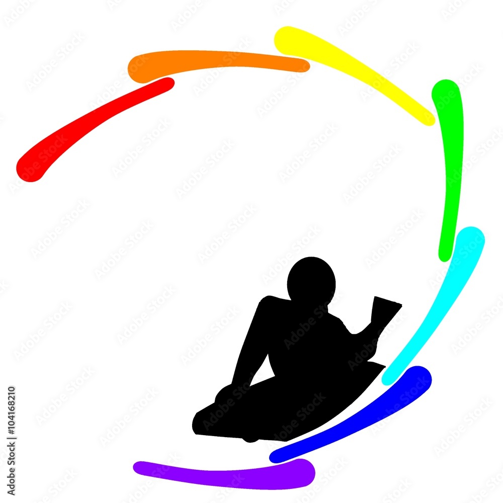 Logo Bodyboard arc en ciel ilustração do Stock | Adobe Stock