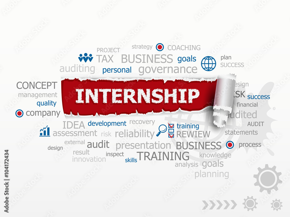 Internship - career issues and concepts word cloud illustration. Stock ...