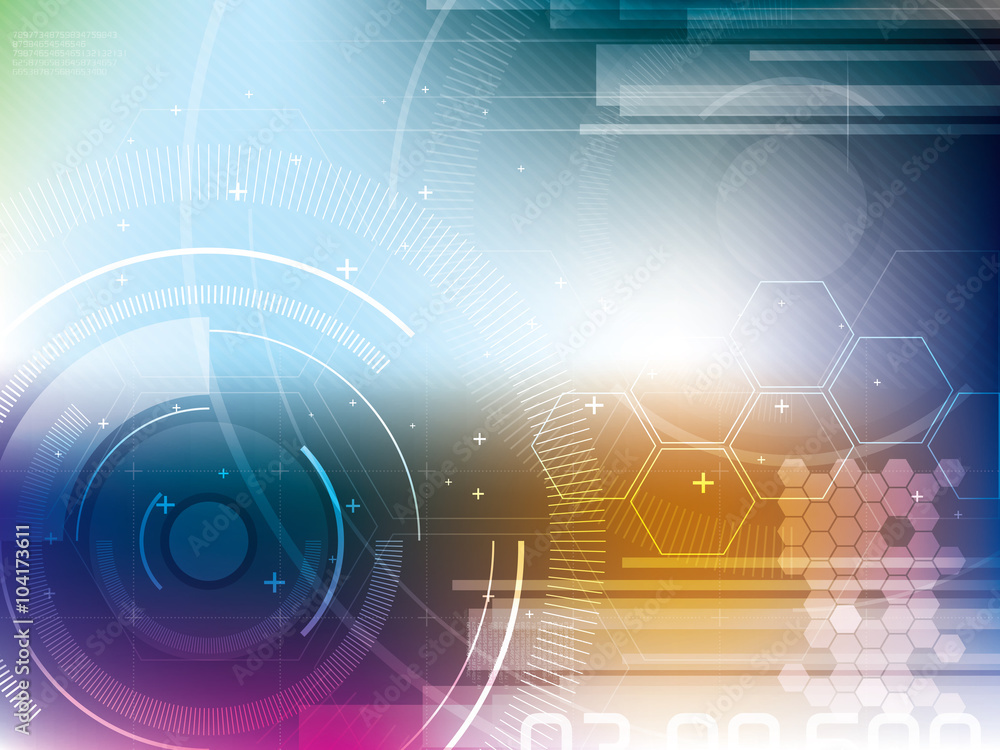 abstract technology background with hexagons Stock Vector | Adobe Stock
