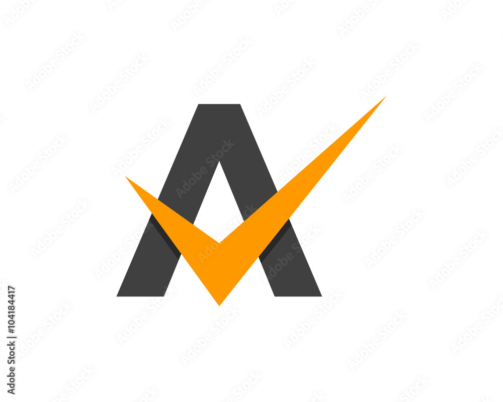 Letter A Check Logo Design Element Stock Vector | Adobe Stock