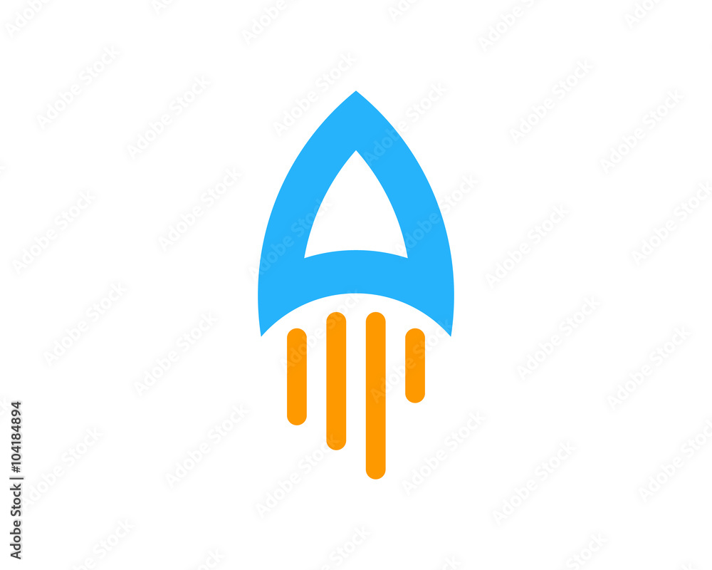 Letter A Rocket Logo Design Element Stock Vector | Adobe Stock