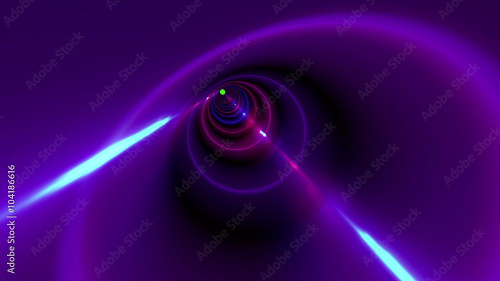 Neon Wormhole Transition To Green Screen. Computer generated abstract ...