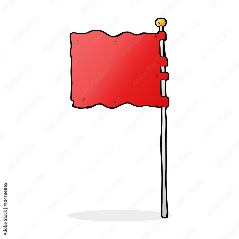 Waving Red Flag Cartoon