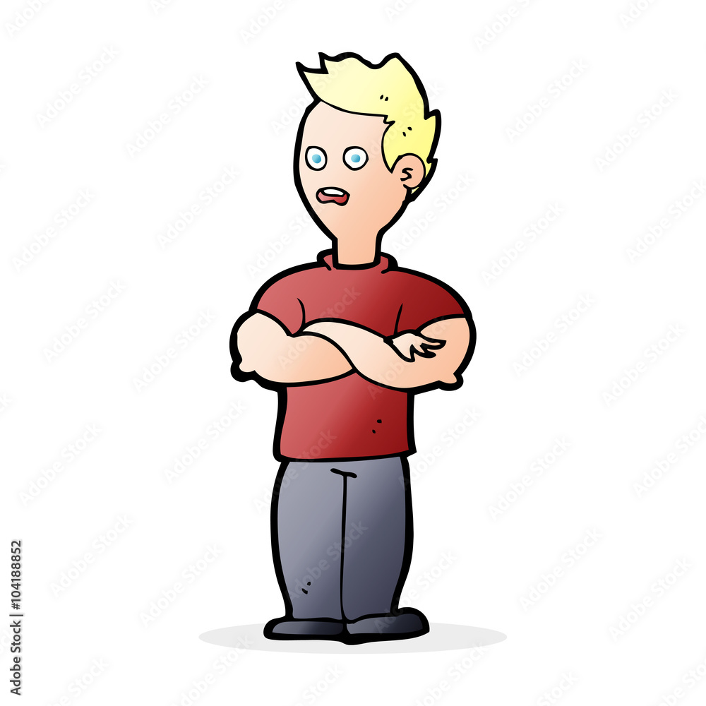 cartoon man with crossed arms Stock Vector | Adobe Stock