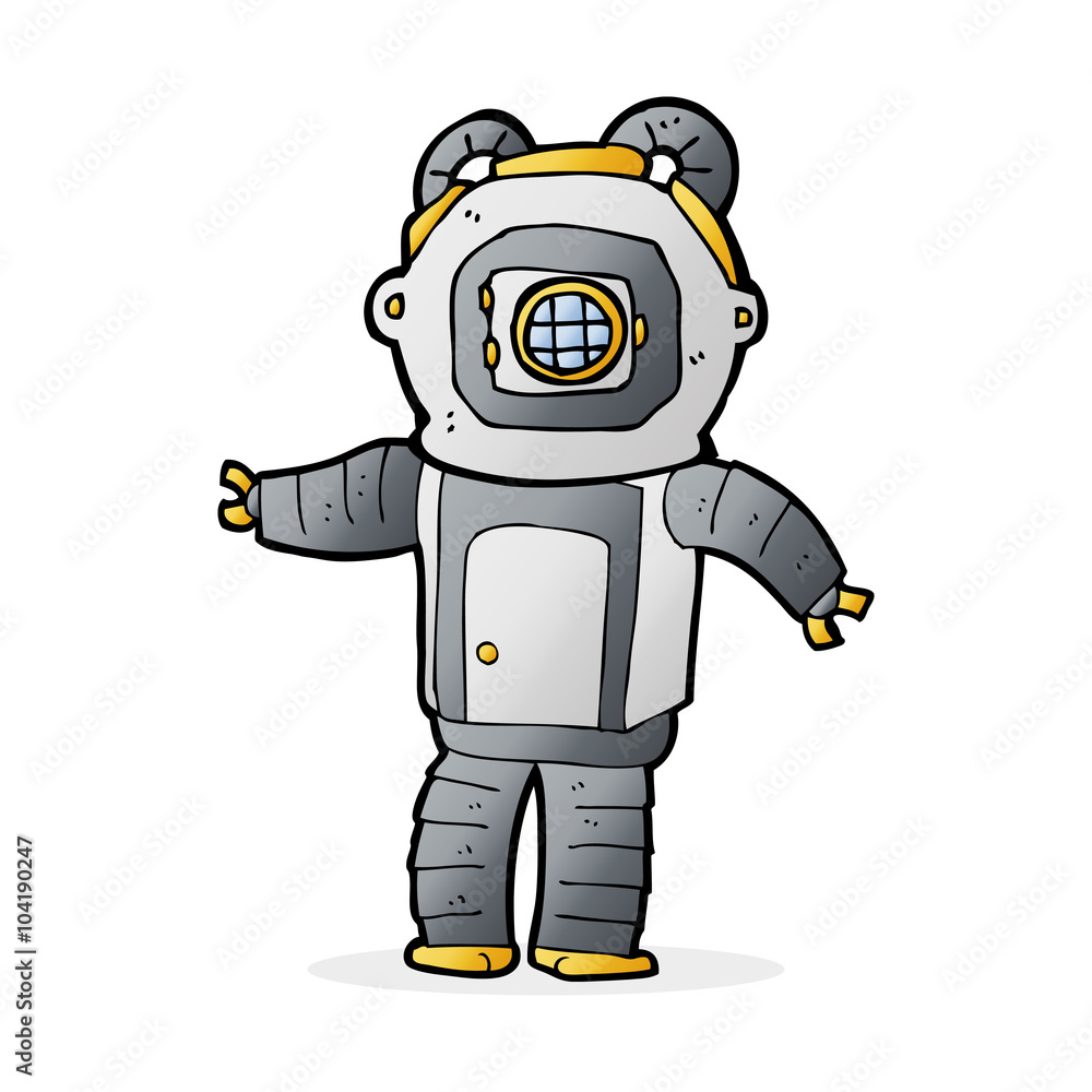 cartoon deep sea diver Stock Vector | Adobe Stock