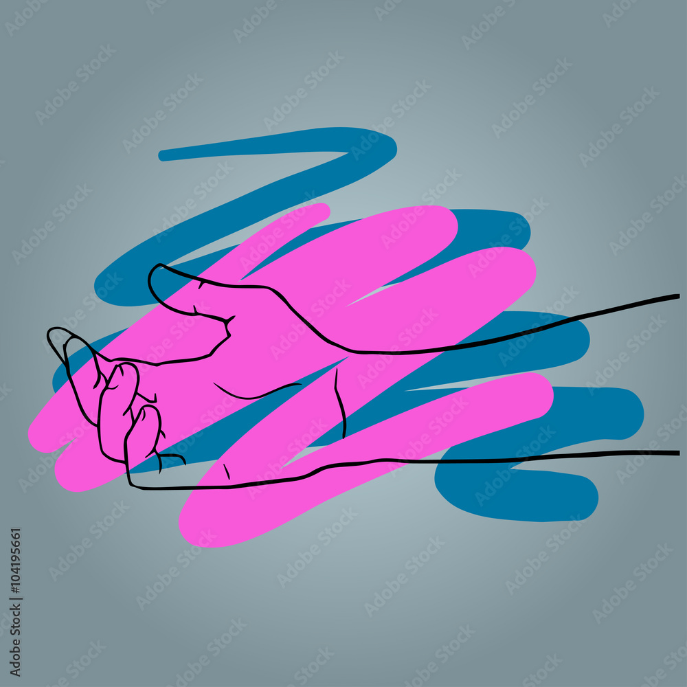 Hand drawn hands vector illustration symbol icon. Stock Vector | Adobe ...
