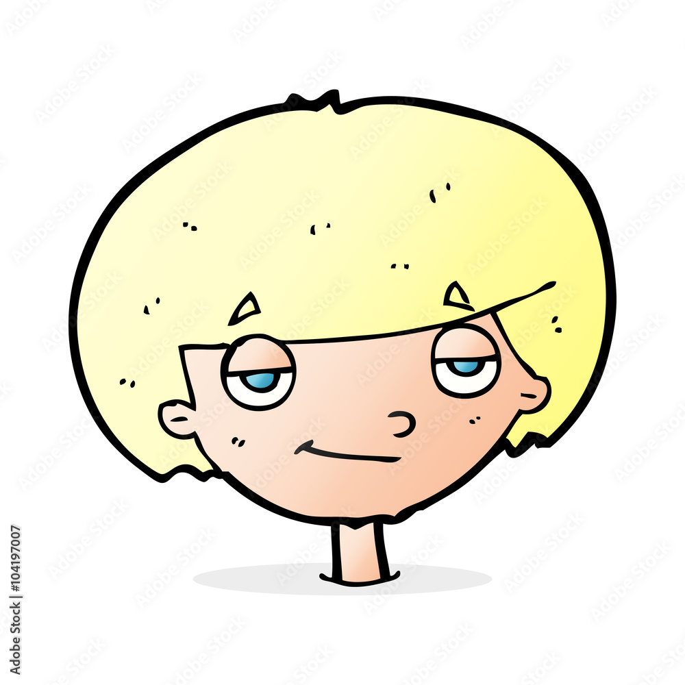 cartoon smug looking boy Stock Vector | Adobe Stock