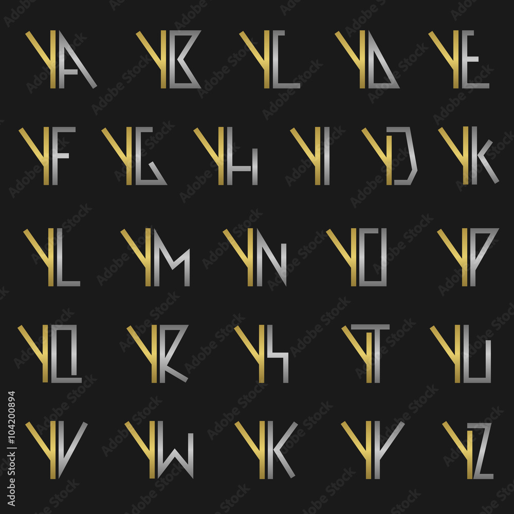 Letter Y with alphabet Stock Vector | Adobe Stock