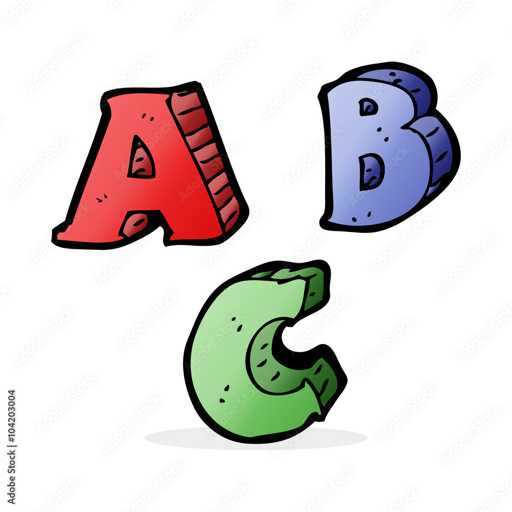 cartoon ABC letters Stock Vector | Adobe Stock
