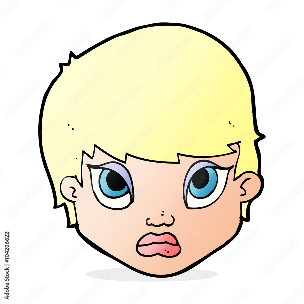 cartoon sulking woman Stock Vector | Adobe Stock