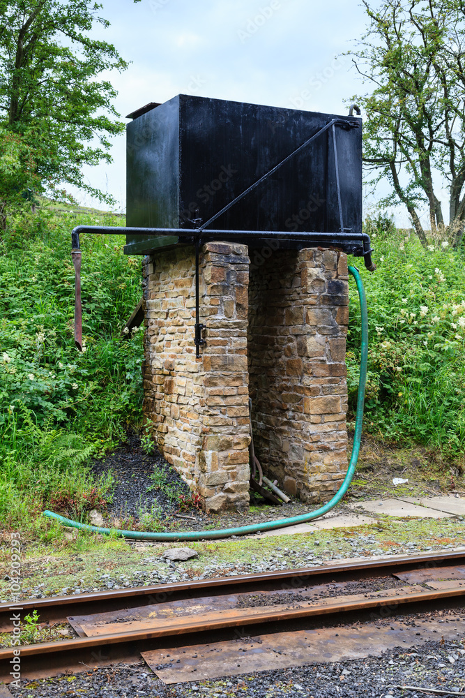 Steam Train Water Tower. A water tank for refilling steam trains on the ...