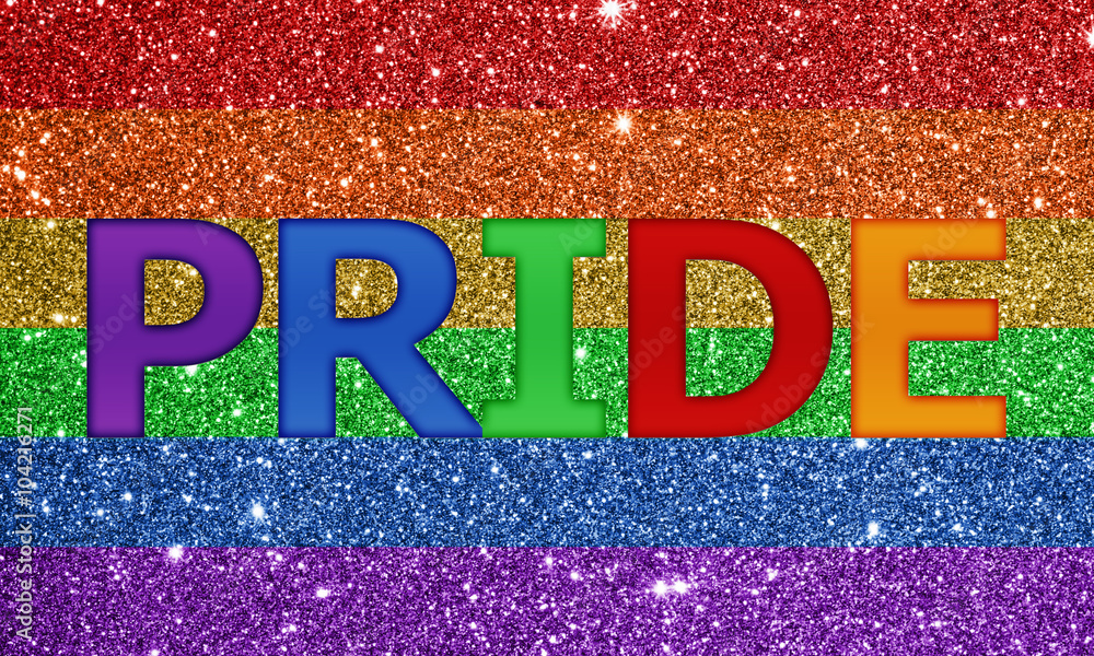 PRIDE word on colorful glitter background Stock Illustration | Adobe Stock
