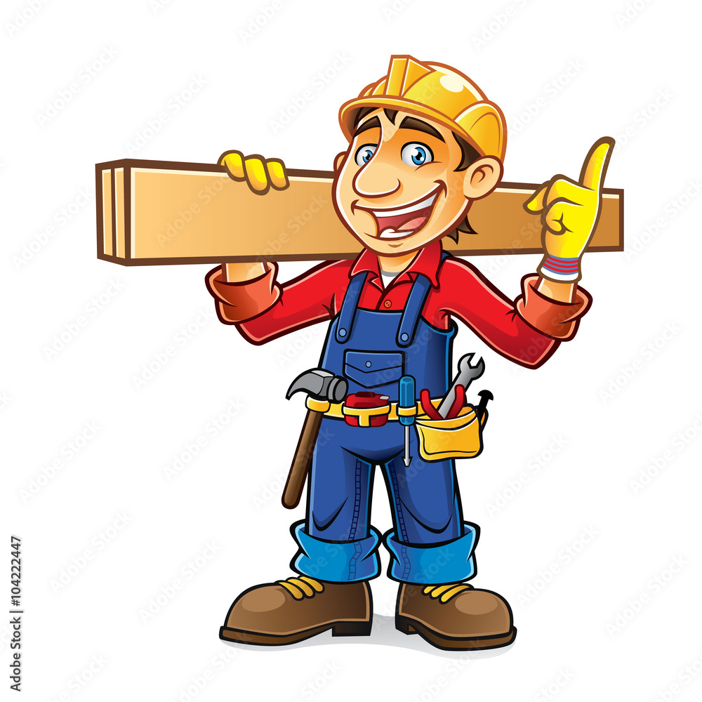 Cartoon Builder Idea Stock Vector | Adobe Stock