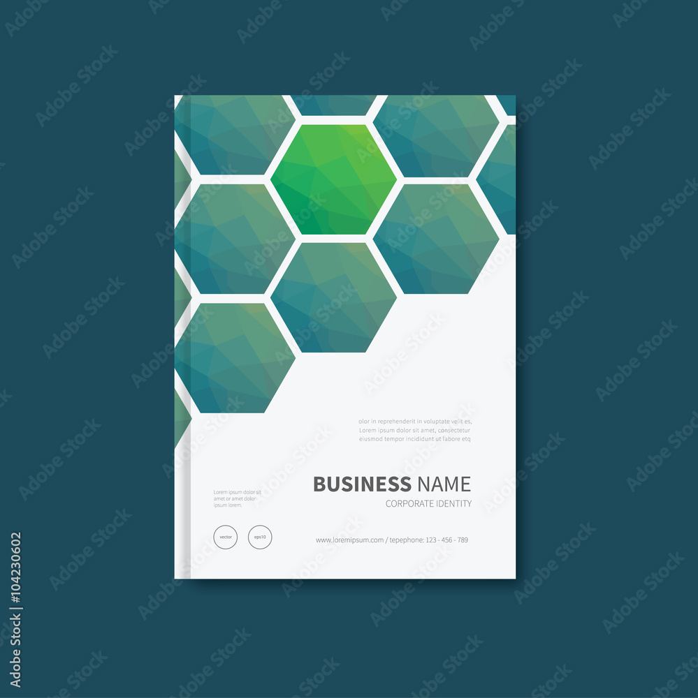 polygon book cover design / vector business graphic template for ...