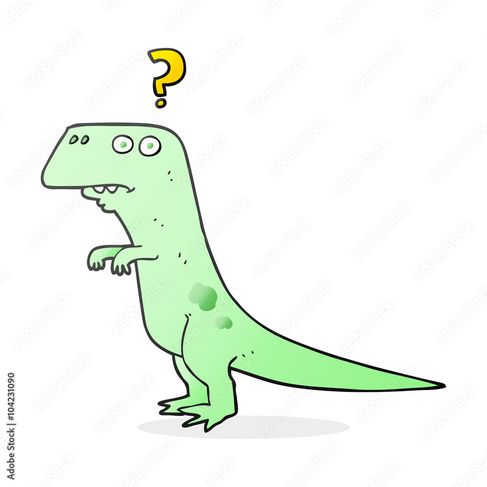 cartoon confused dinosaur Stock Vector | Adobe Stock