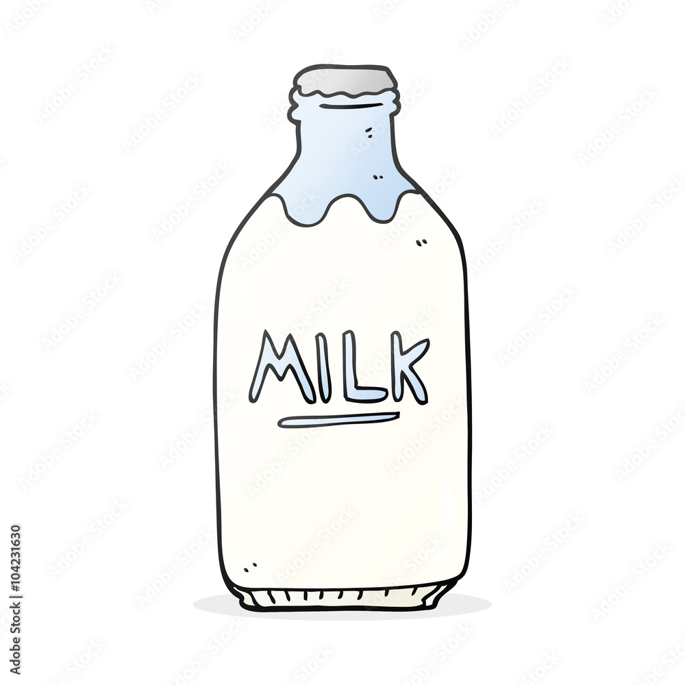 cartoon milk bottle Stock Vector | Adobe Stock