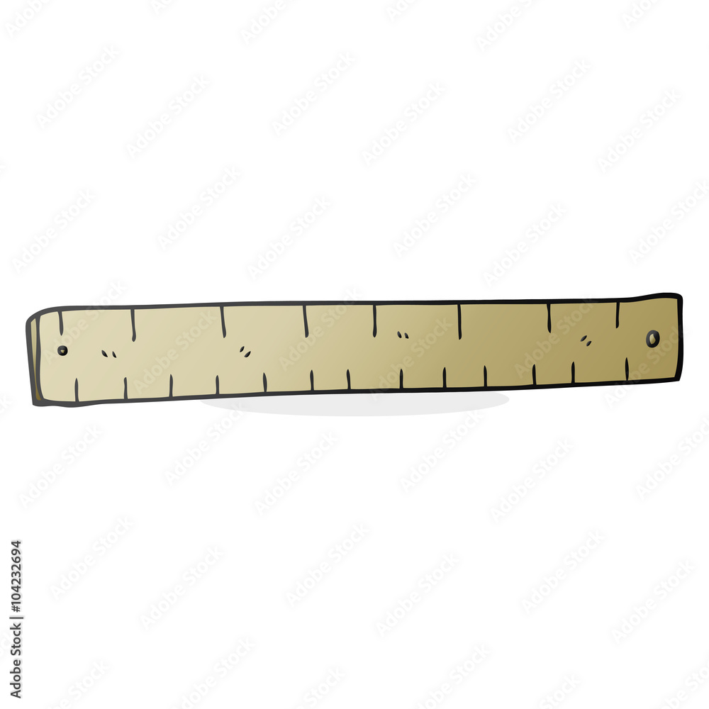 cartoon wooden ruler Stock Vector | Adobe Stock