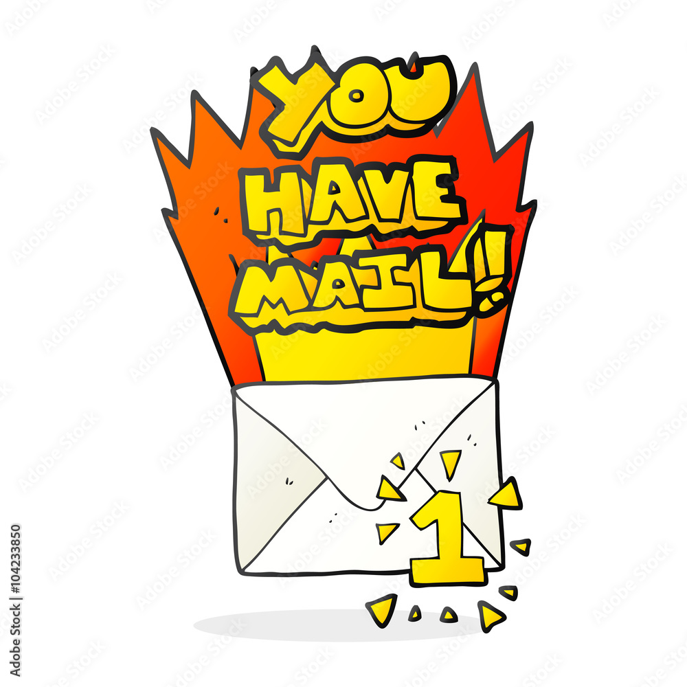 cartoon you have mail symbol Stock Vector | Adobe Stock