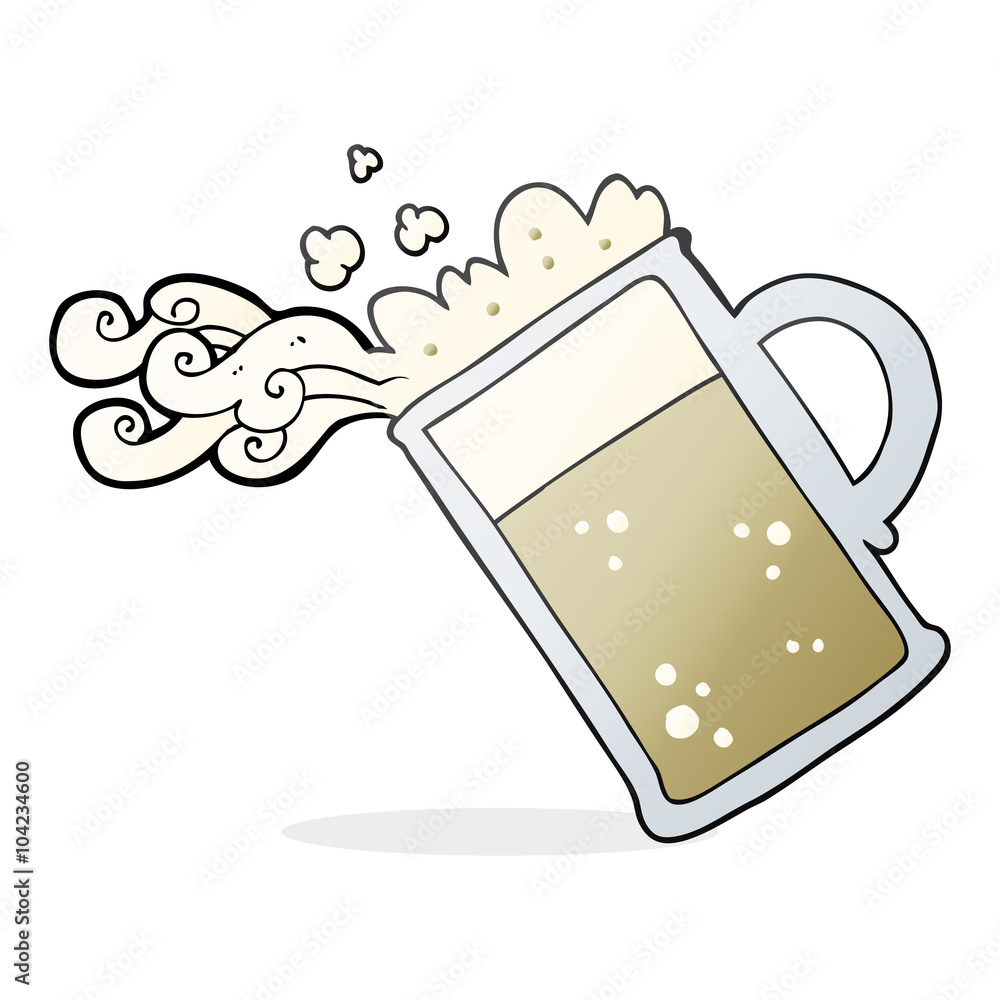 cartoon pouring beer Stock Vector | Adobe Stock