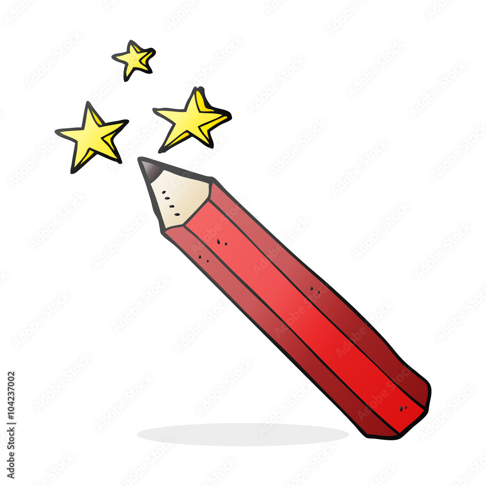 cartoon magic pencil Stock Vector | Adobe Stock