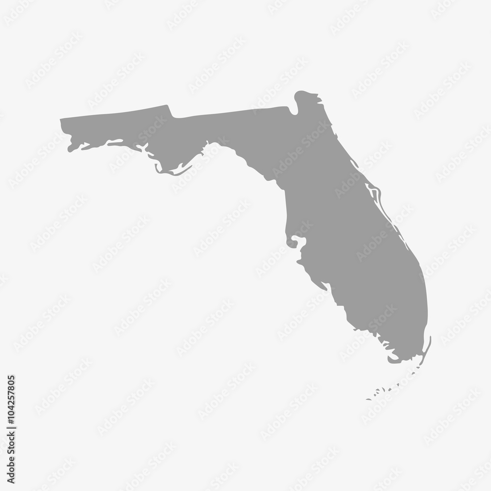 Florida state map in gray on a white background Stock Vector | Adobe Stock