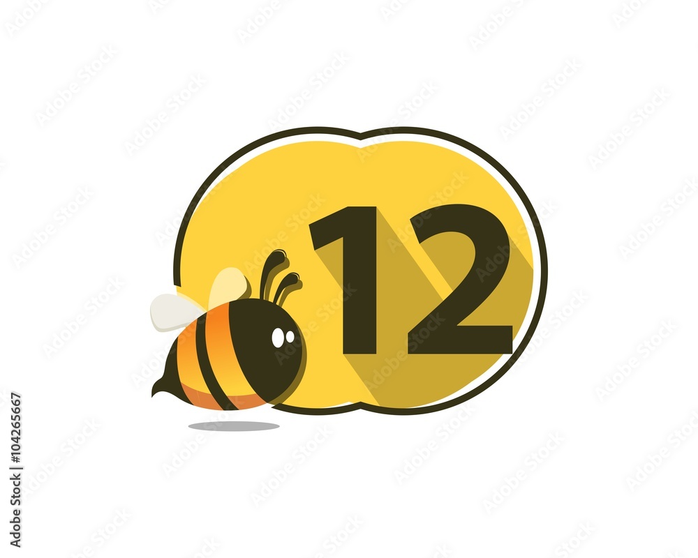 12 Number Natural Cute Bee Stock Vector | Adobe Stock