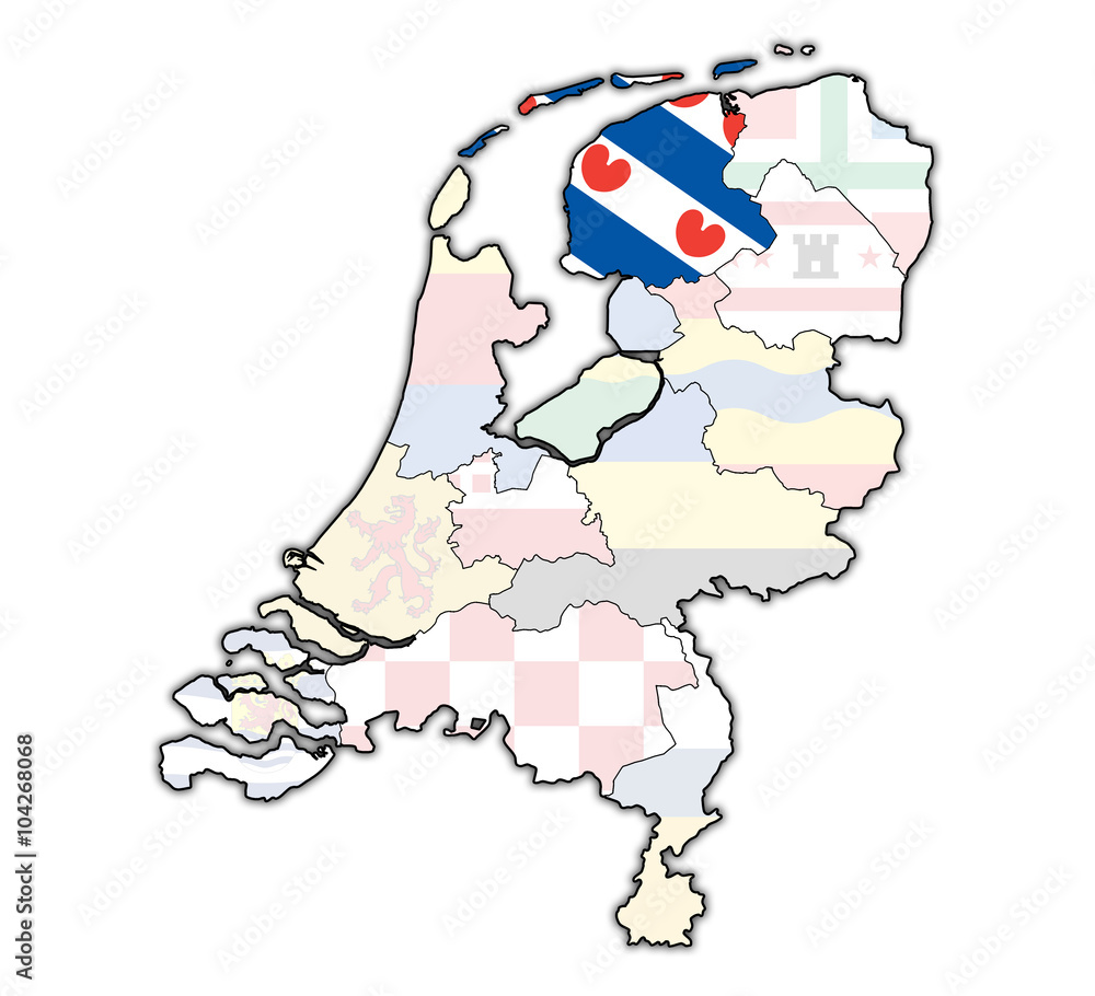 friesland on map of provinces of netherlands Stock Illustration | Adobe ...