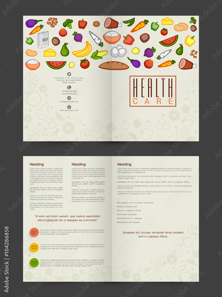 Health Care Brochure, Template or Flyer design. Stock Vector | Adobe Stock