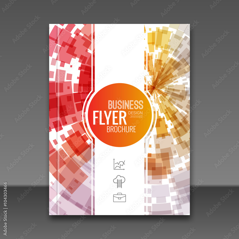 Cover report colorful geometric prospectus flyer design background ...