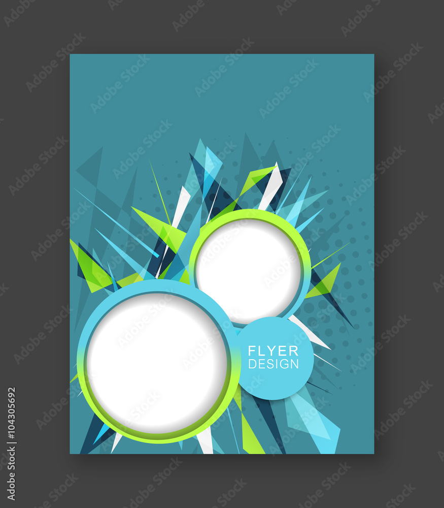 Business flyer template with abstract triangular pattern. Corporate ...