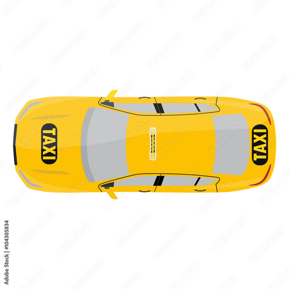 Taxi top view Stock Vector | Adobe Stock