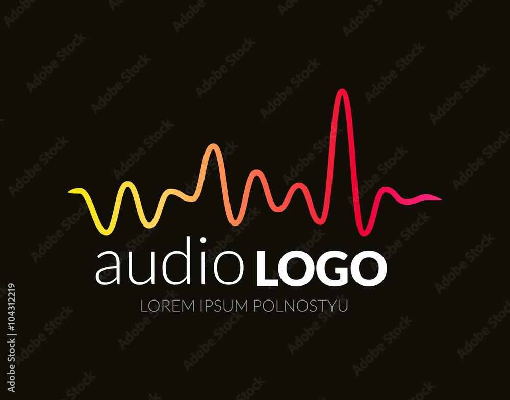 Vetor de Music Logo concept sound wave, studio, music, DJ, audio system ...