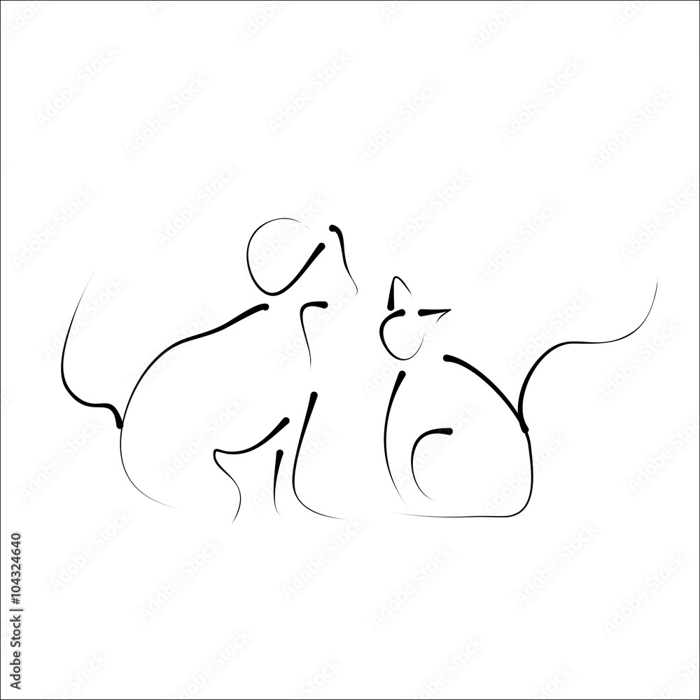 cat dog vector icon Stock Vector | Adobe Stock