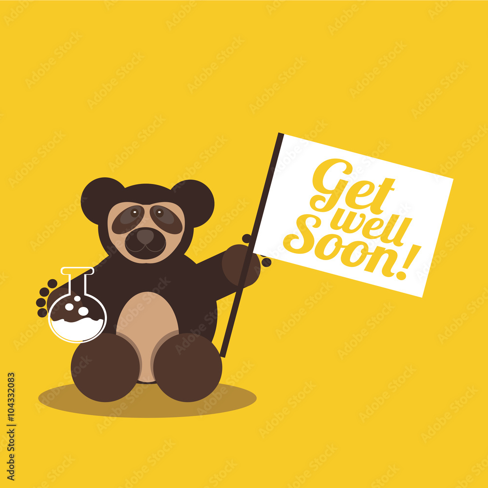 Get well soon design, in yellow color Stock Vector | Adobe Stock