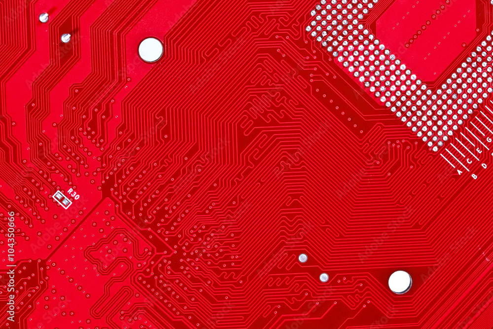 Red circuit board texture background of computer motherboard Stock ...