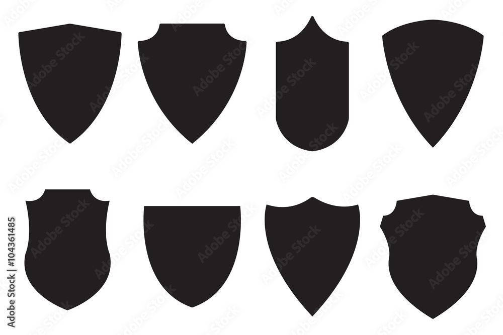 Medieval shield. Set icon. Stock Vector | Adobe Stock
