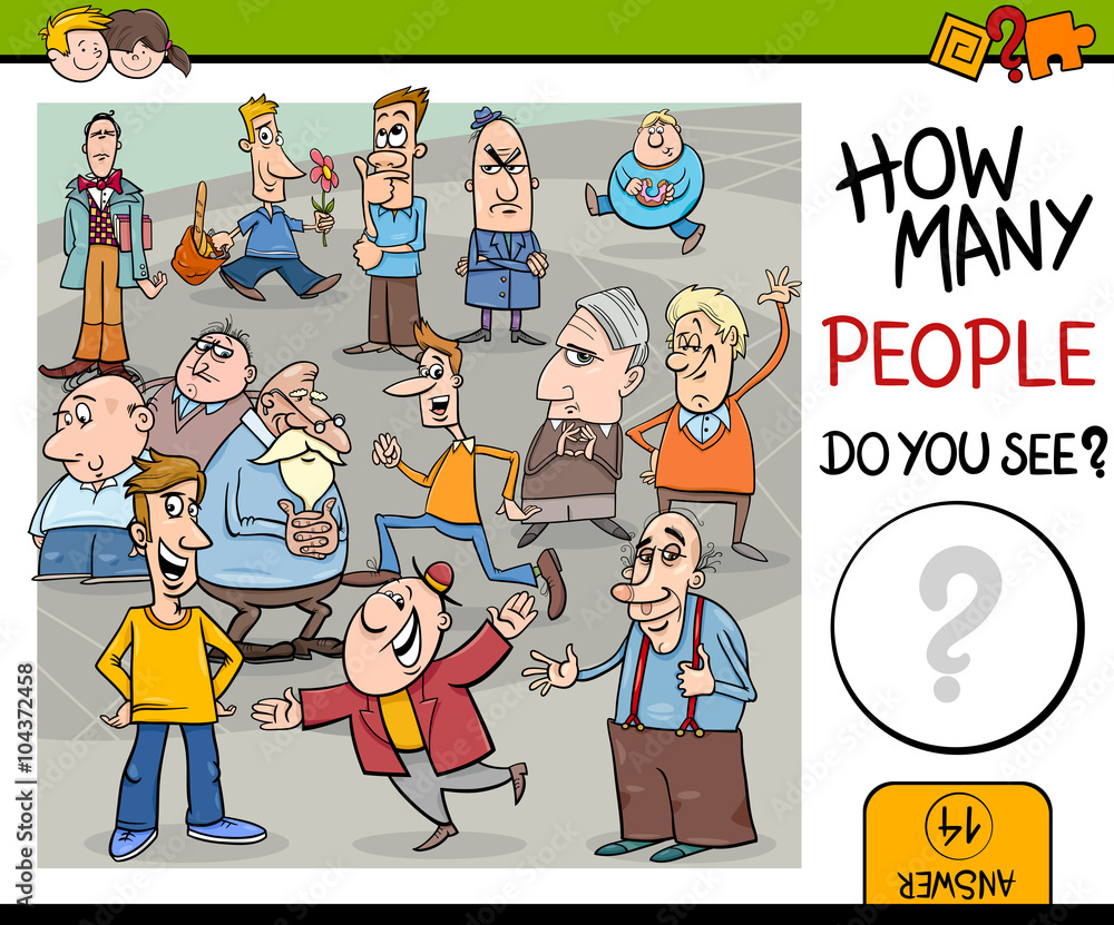counting people preschool game Stock Vector | Adobe Stock