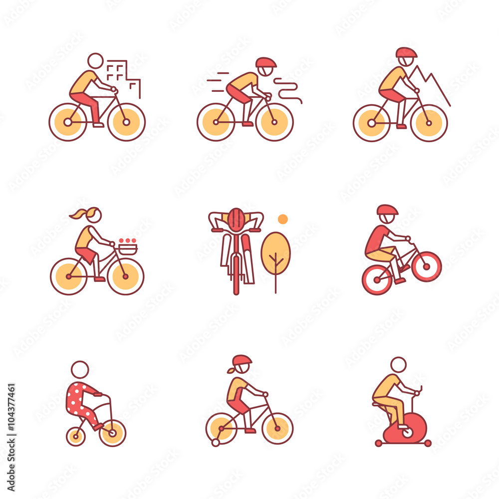 Bike Types And Cycling Sign Set Stock Vector Adobe Stock bike-types-and-cycling-sign-set-stock-vector-adobe-stock