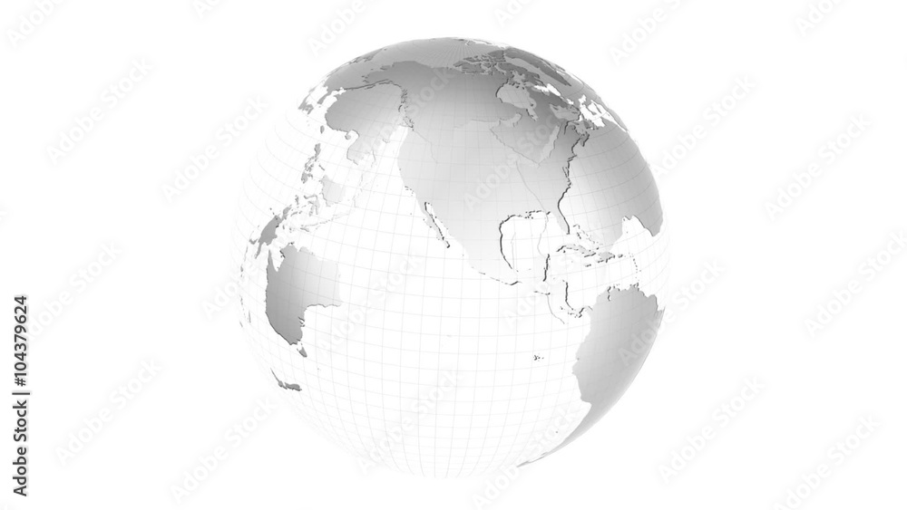 Globe with transparent oceans and very detailed texture map. Zoom to ...