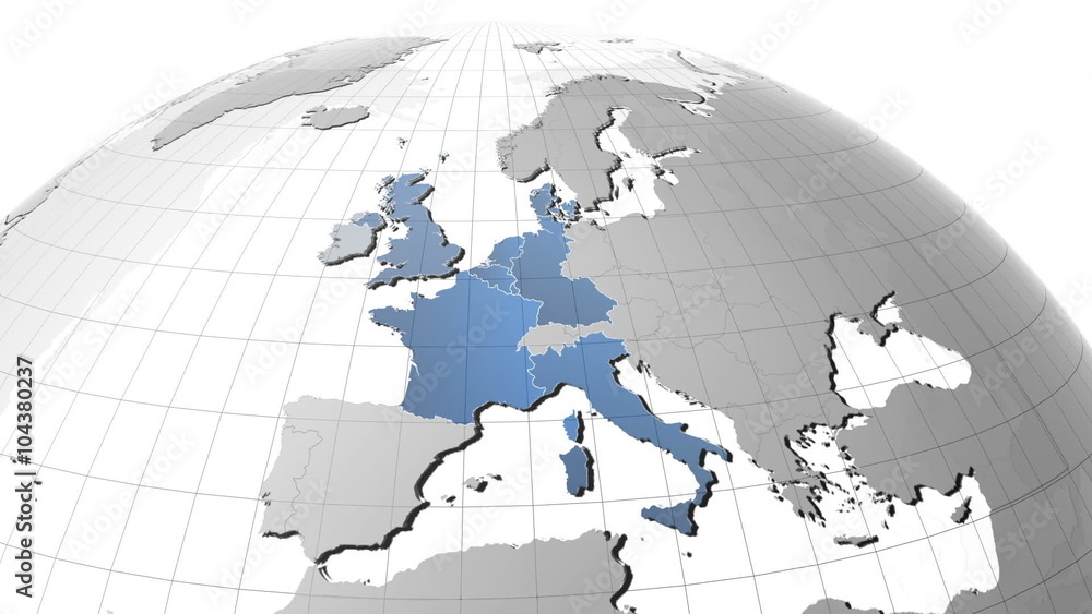 European Union expansion, very detailed texture map, political borders ...