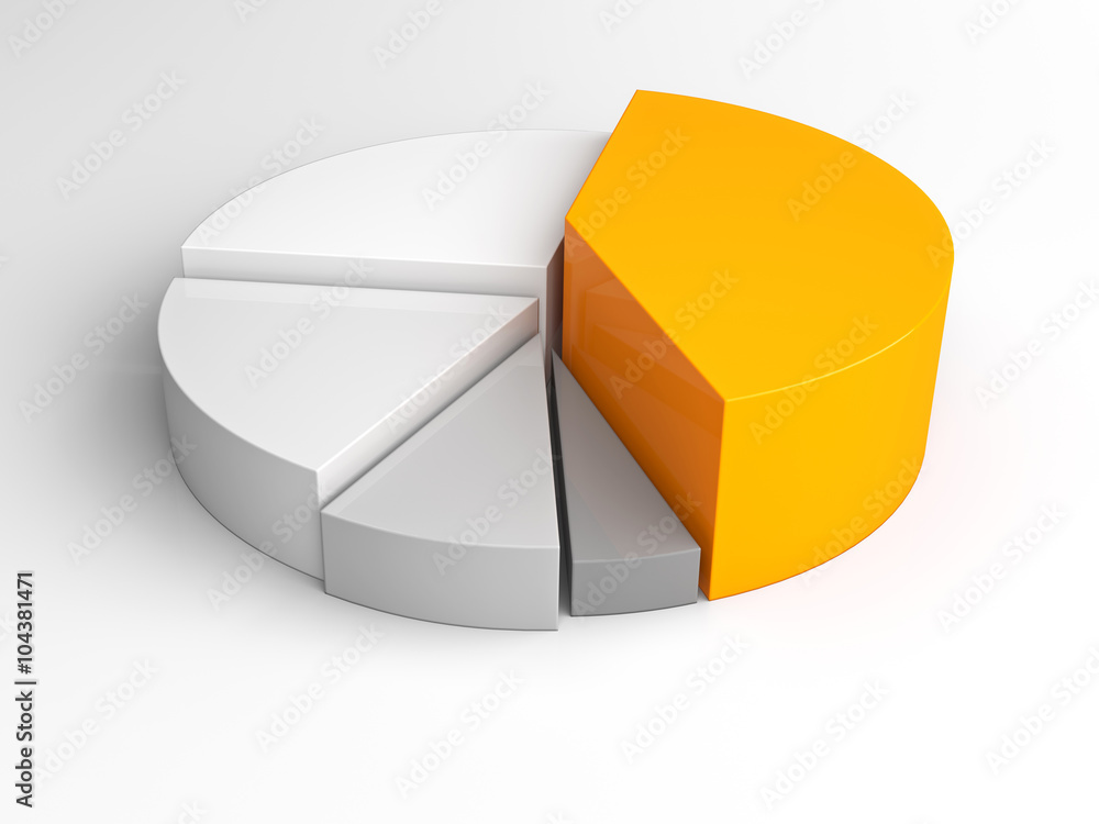 Infographic pie graph 3D isolated on white background. 3d future ...