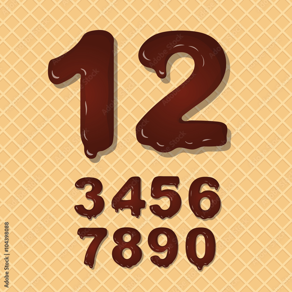 Set of Chocolate numbers vector set Stock Vector | Adobe Stock