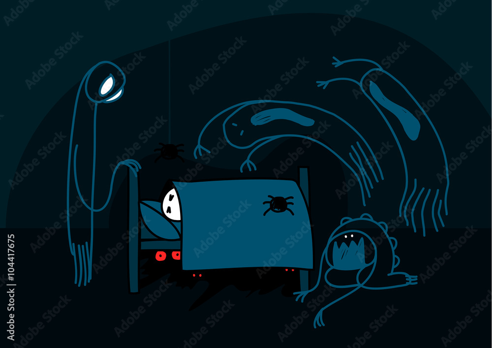 Child's drawing of nightmare creatures Stock Vector | Adobe Stock