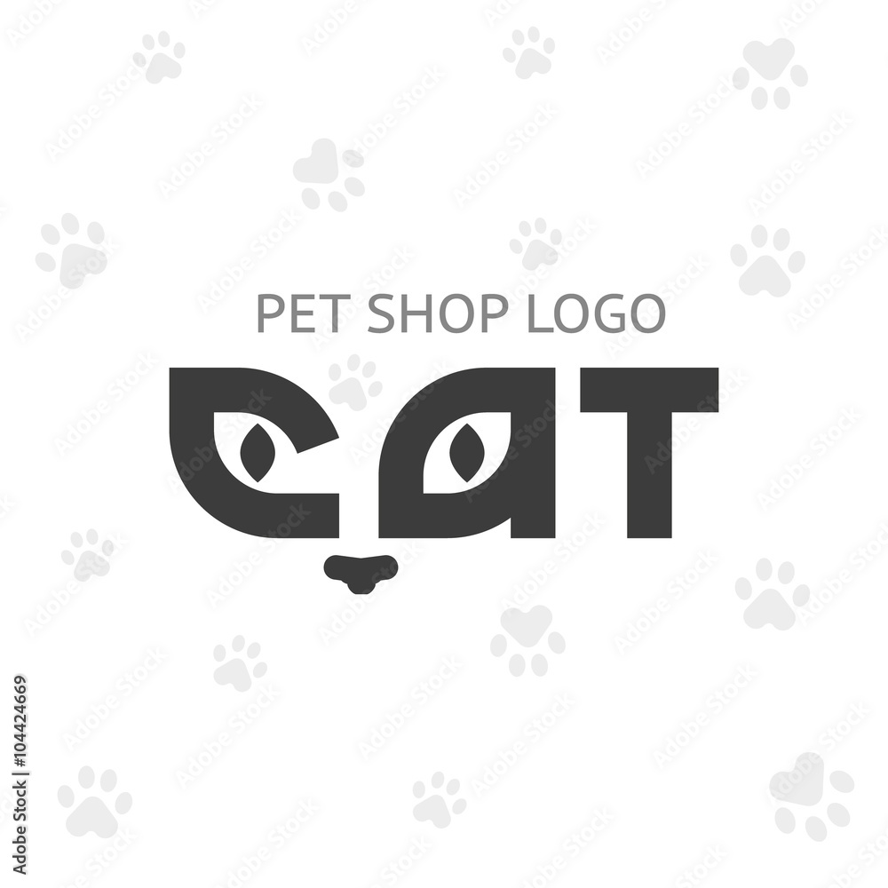 Pet shop logo designs. CAT logo template. Stock Vector | Adobe Stock