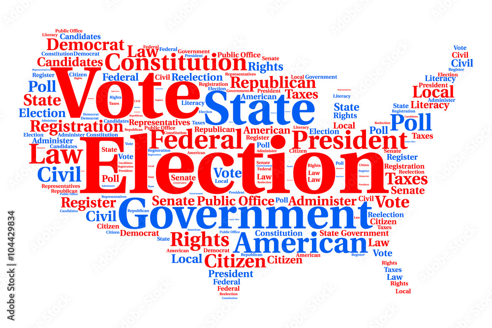 Election Words in the United States Shape vector de Stock | Adobe Stock