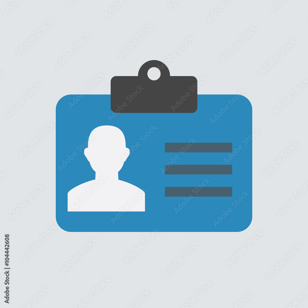 Vector name tag icon. Flat name tag icon. Flat design vector ...