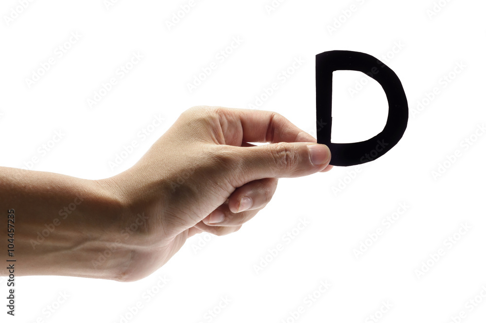 hand hold letter d Stock-Foto | Adobe Stock